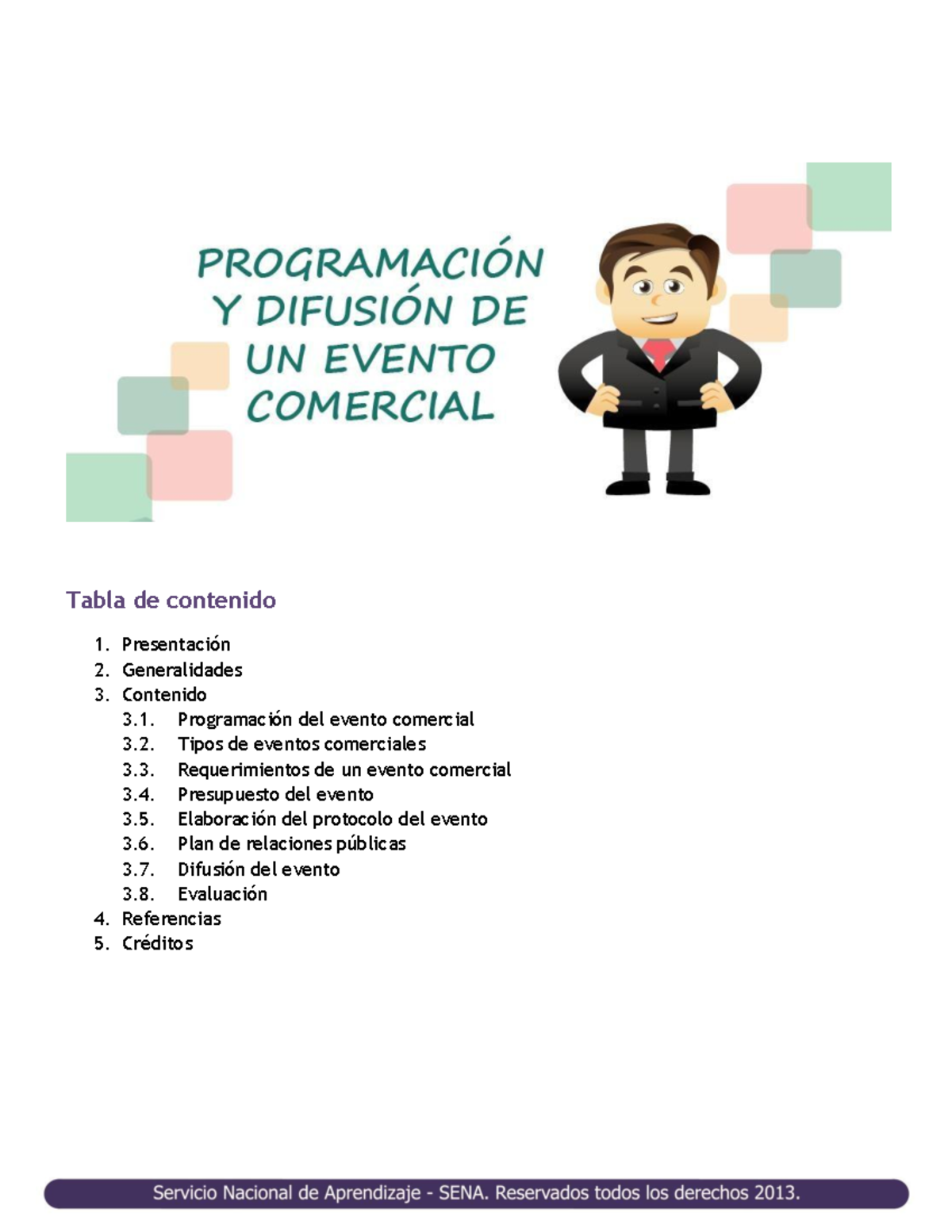 Como se realiza un evento Evento comercial - Tabla de contenido Pres ...