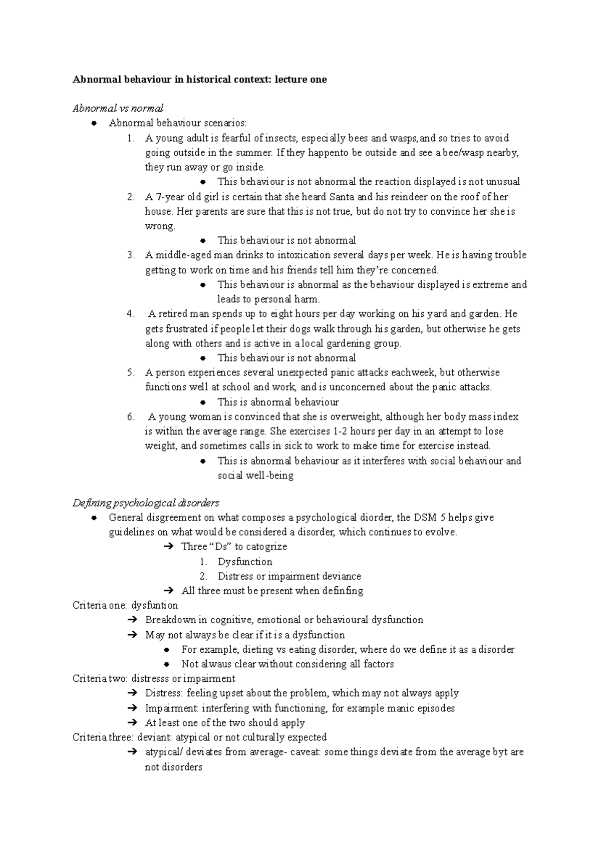 Abnormal behaviour in hisotical context lec - A young adult is fearful ...