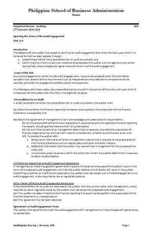 Module 1 - Introduction to Assurance and Non-assurance engagements ...