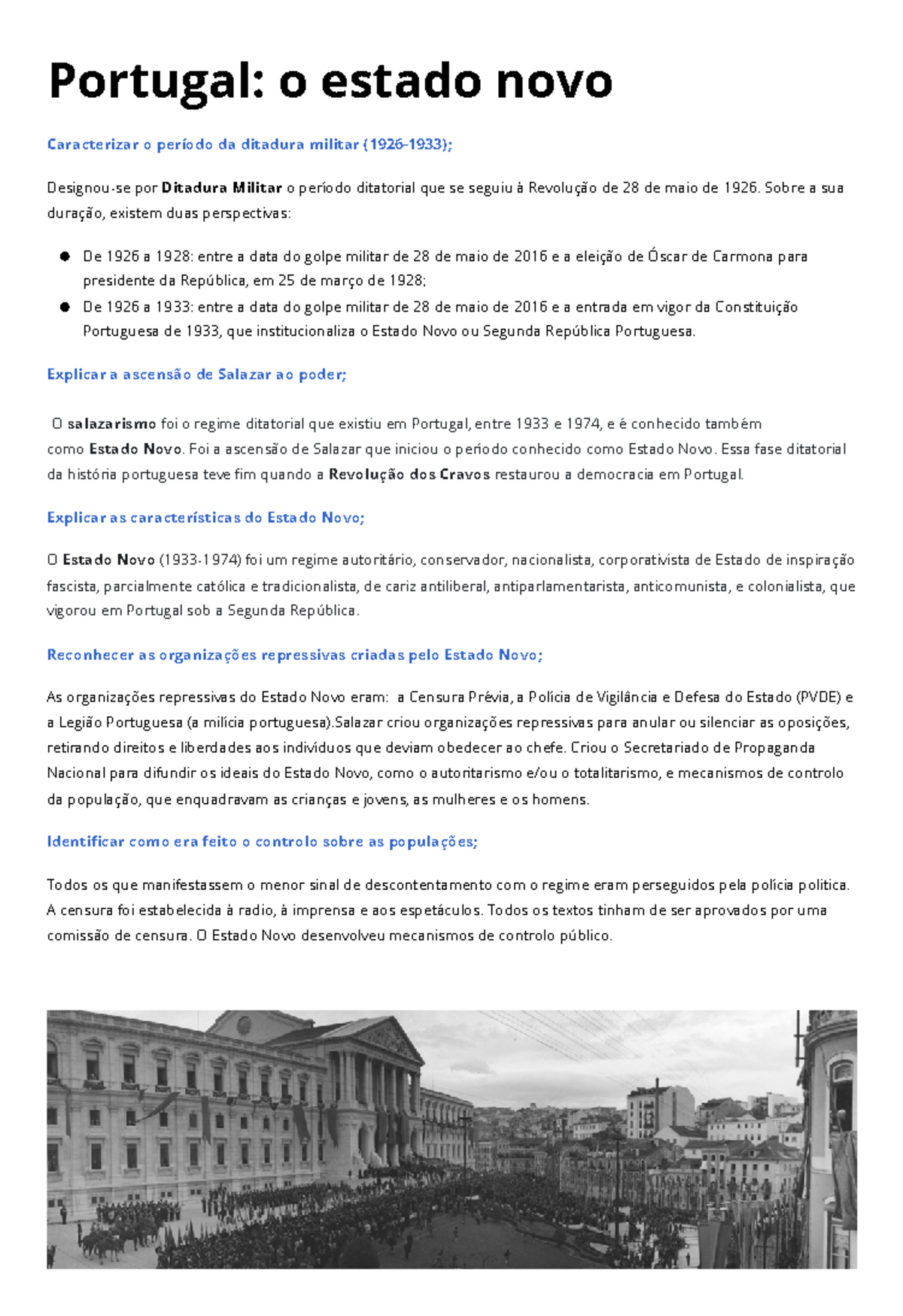 Portugal o estado novo - Portugal: o estado novo Caracterizar o período ...