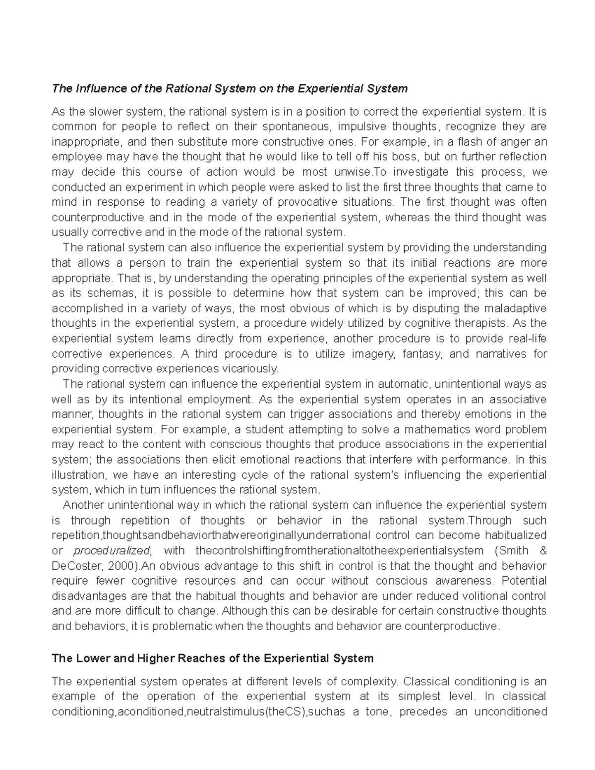 Cognitive-Experiential Self-Theory of Personality - The Influence of ...