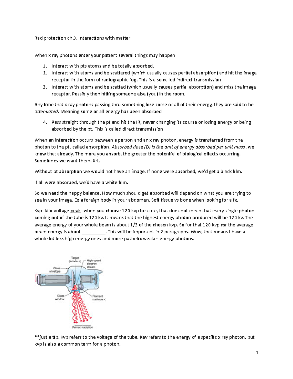 Ch 3 notes interactions with matter - Rad protection ch 3. Interactions ...