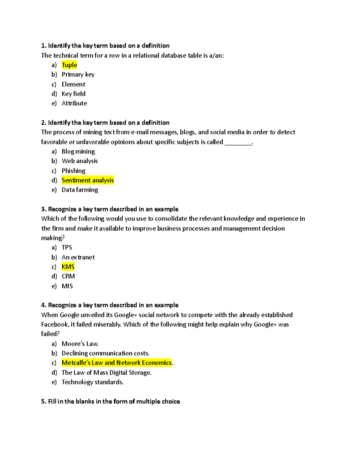 Midterm Term Practice Questions and Terms - Identify the key term based ...