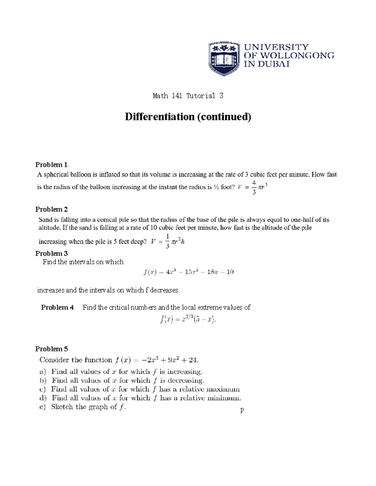 Tutorial 3 - Lecture notes 55 - Electrical systems - Math 141 Tutorial ...