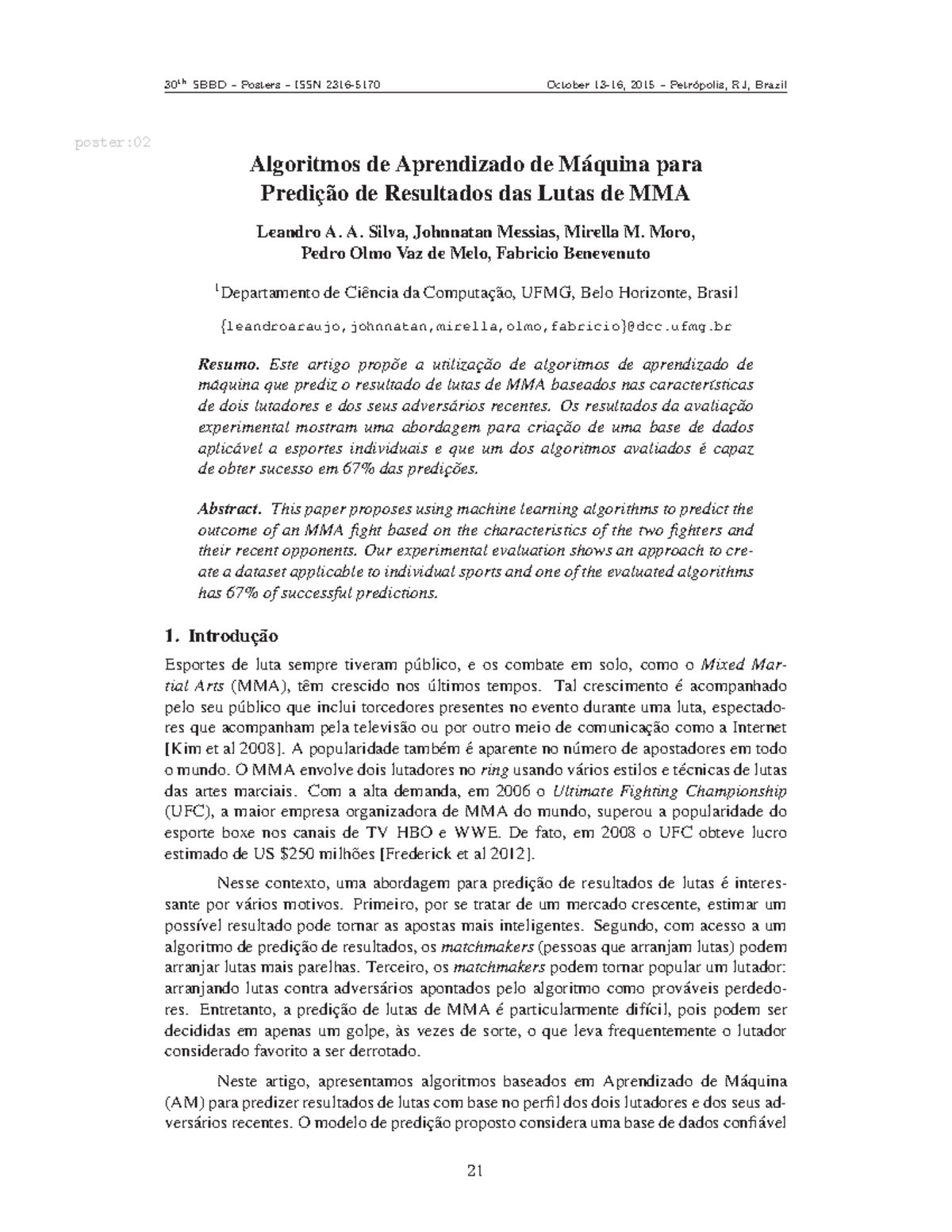 Algoritmos de Aprendizado de Maquina par - A. Silva, Johnnatan Messias ...