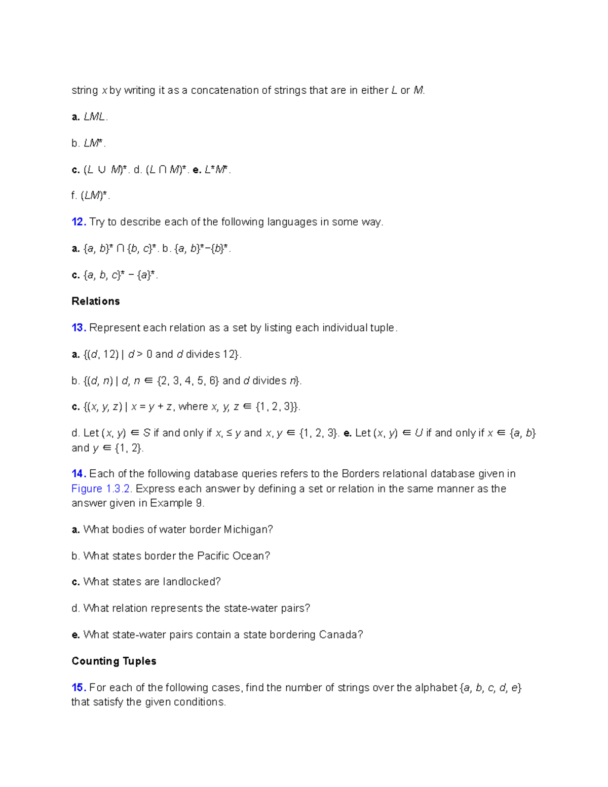 String X By Writing It As A Concatenation Of Strings That Are In Either L Or M A Lml B Lm