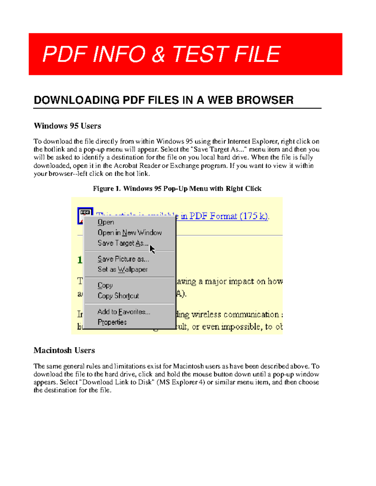 Test-pdf-1 - PDF INFO & TEST FILE DOWNLOADING PDF FILES IN A WEB ...