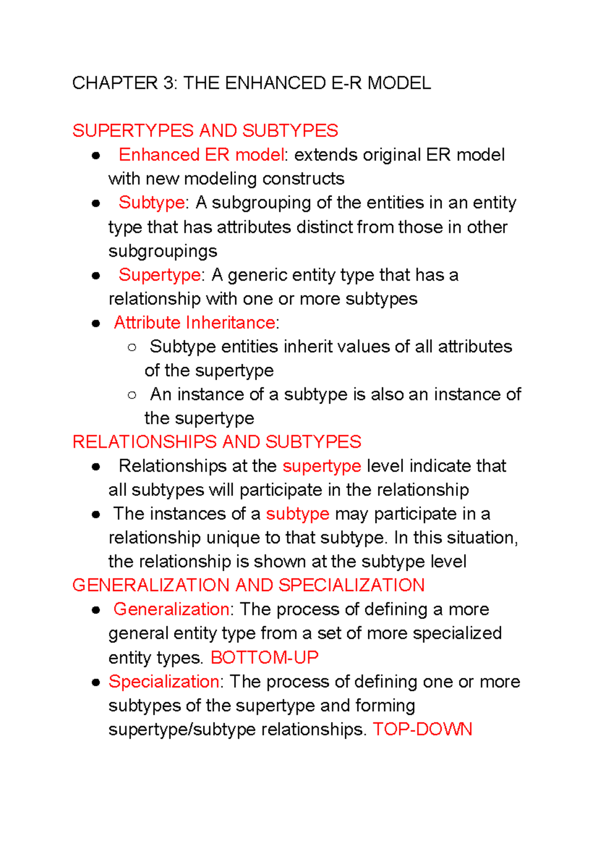 Chapter 3 THE Enhanced ER Model - CHAPTER 3: THE ENHANCED E-R MODEL ...