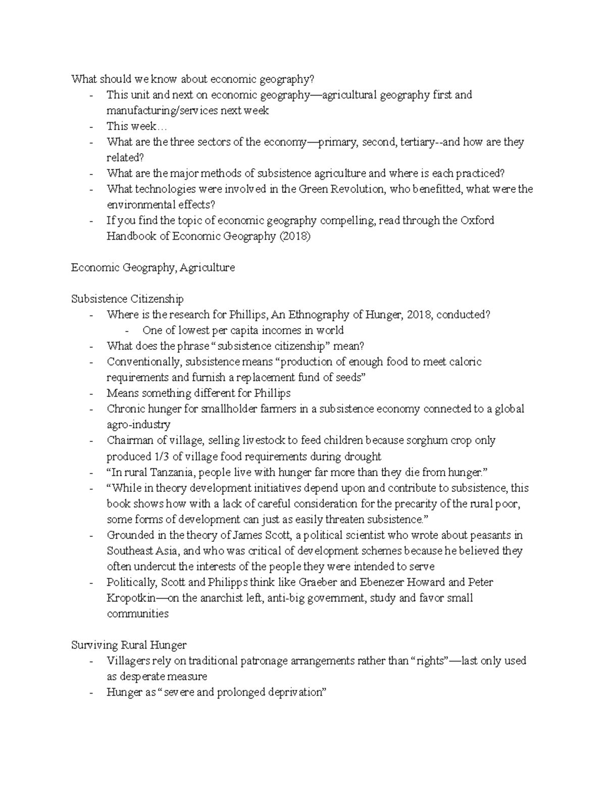 Study Guide Geog 101 - What should we know about economic geography ...