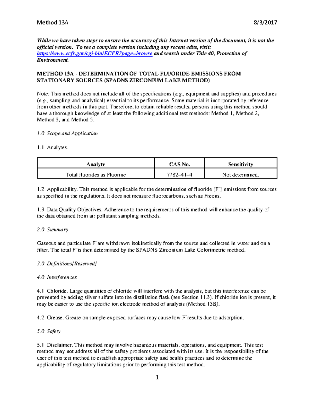 Method 13a - phương pháp - While we have taken steps to ensure the ...
