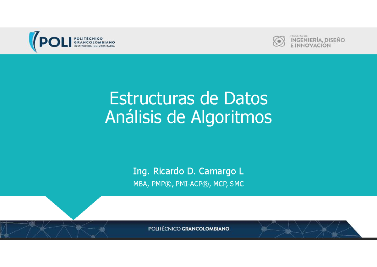 Análisis de Algoritmos - Estructuras de Datos Análisis de Algoritmos ...