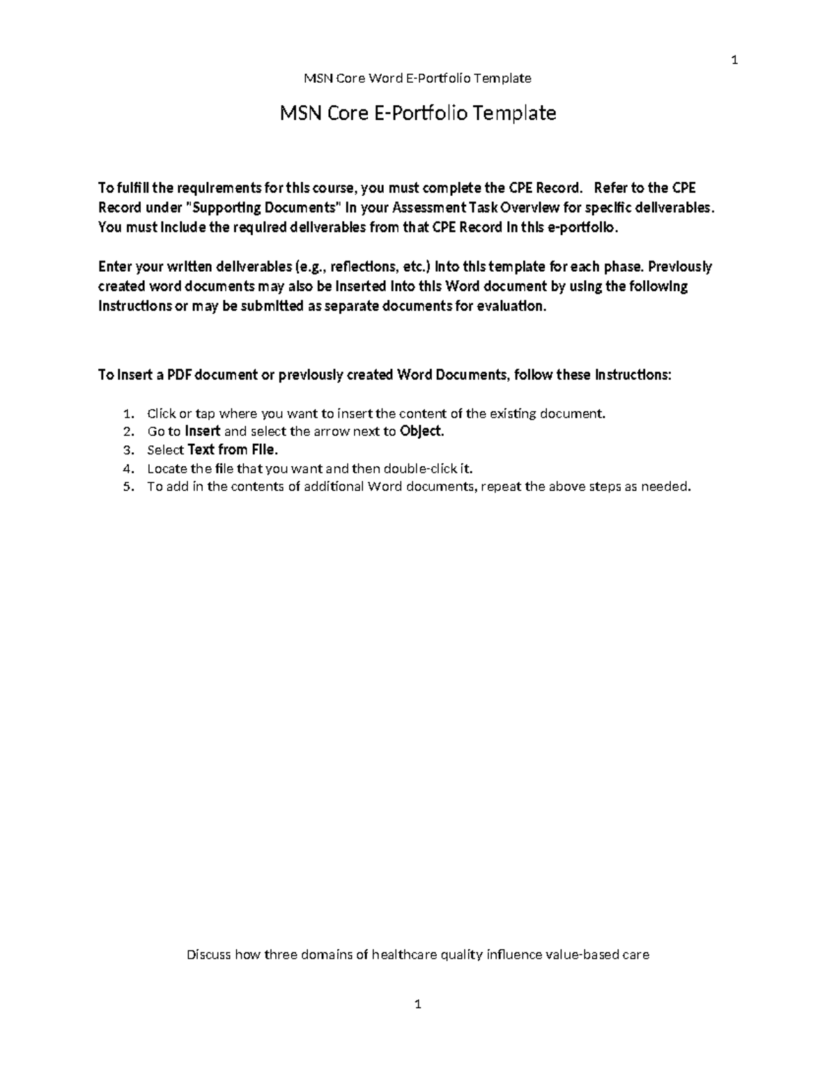 D026 msn core word e-portfolio - MSN Core Word E-Portfolio Template MSN ...