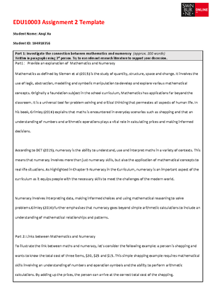 EDU10004 A3 - Group assessment - Code: EDU10004 Theories of teaching and learning Assessment 3 ...