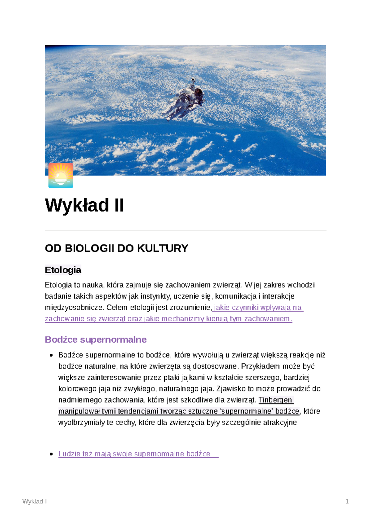 Wyklad 2.psych.r.c - û Wykład II OD BIOLOGII DO KULTURY Etologia Etologia to nauka, która ...