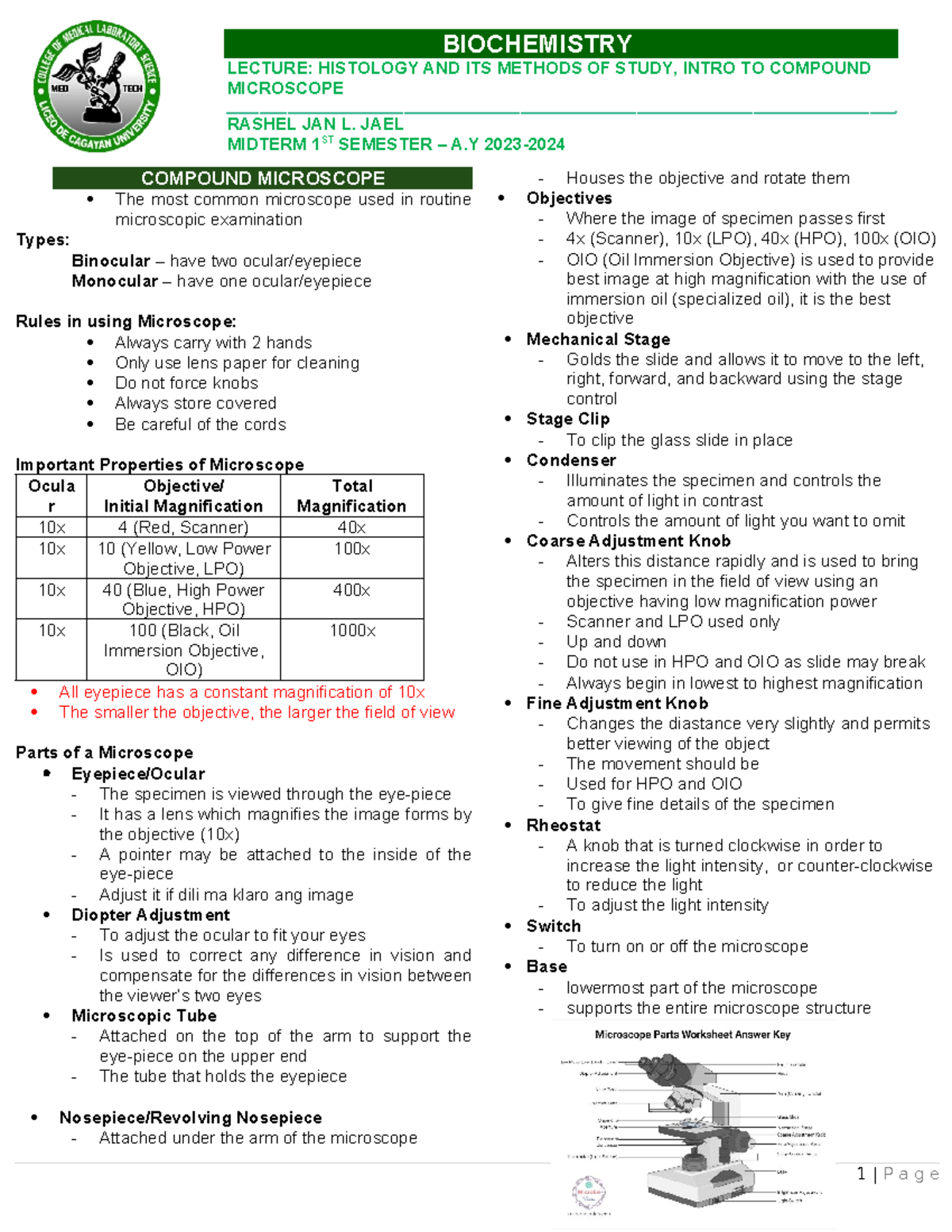 Microscope - BIOCHEMISTRY LECTURE: HISTOLOGY AND ITS METHODS OF STUDY ...