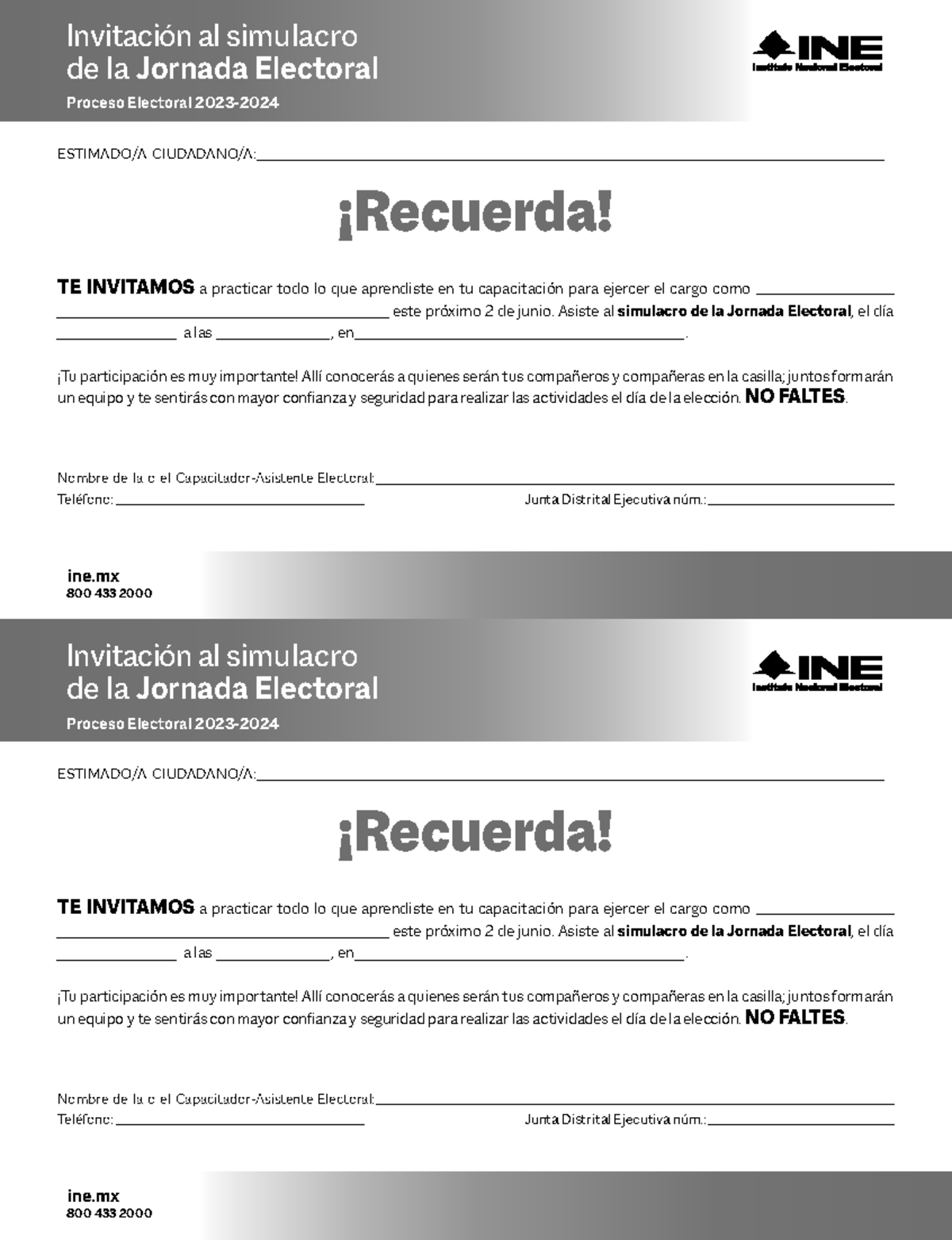 01 Invitacion Simulacro - ESTIMADO/A CIUDADANO/A: ¡Recuerda! TE ...