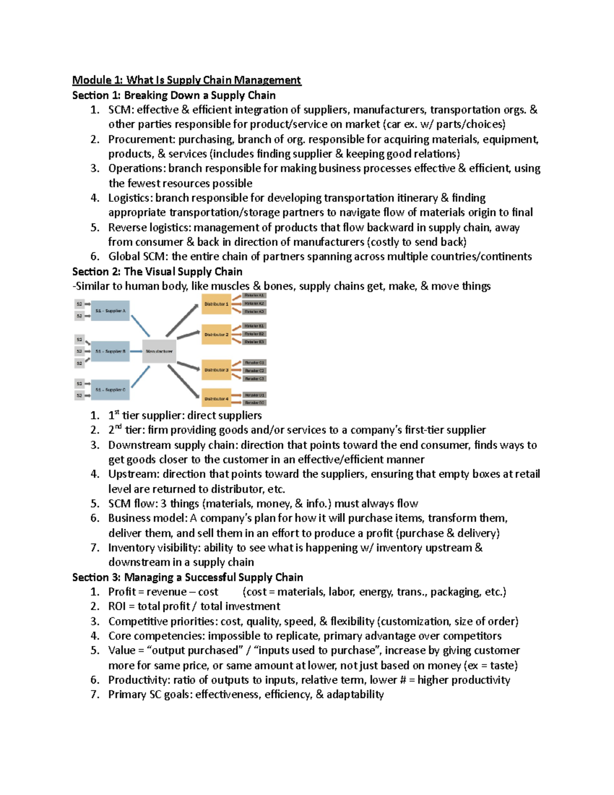 SCM 300-Ch - Lecture notes 1 - Module 1: What Is Supply Chain ...