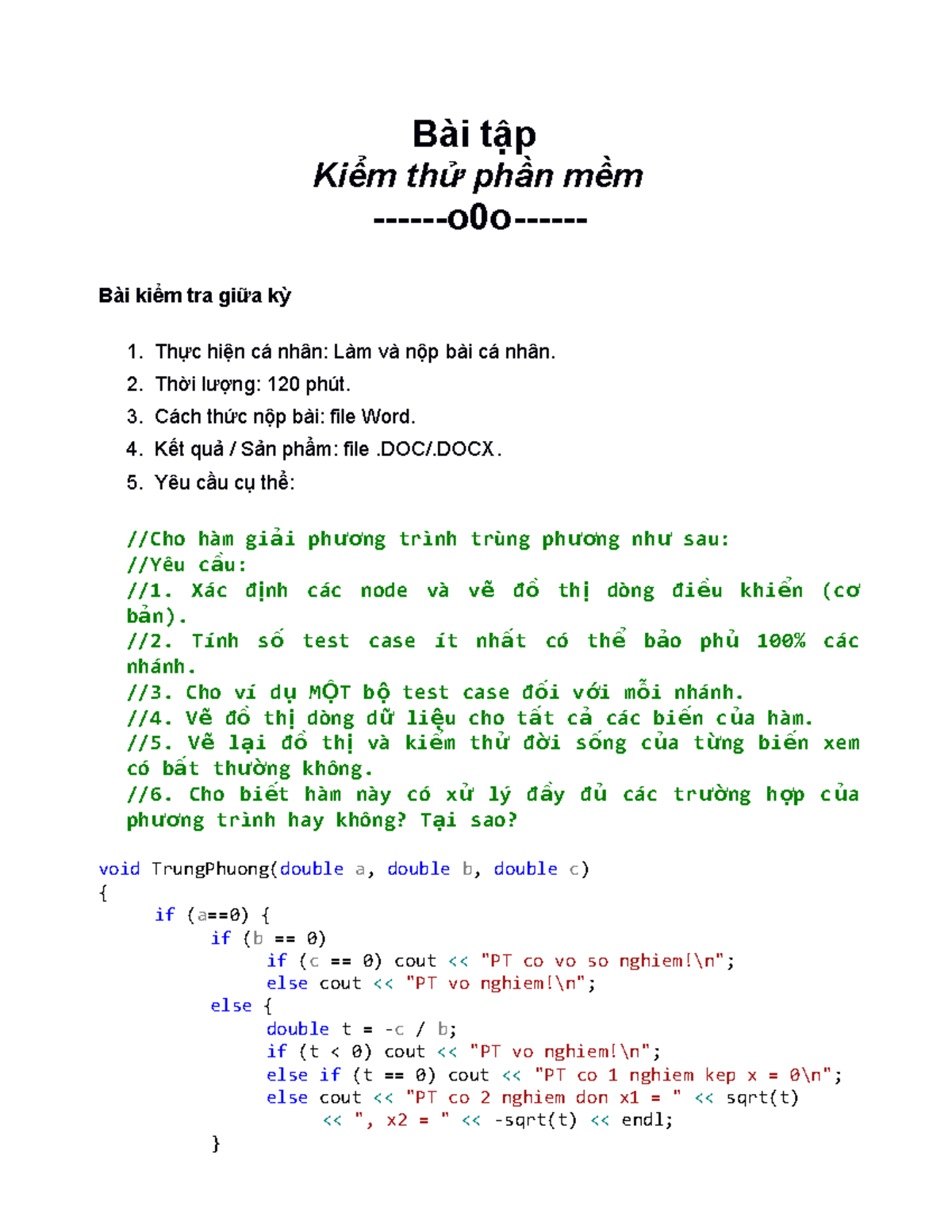 Bai kiem tra giua ky - btap - Bài tập Kiểm thử phần mềm -o0o- Bài kiểm ...