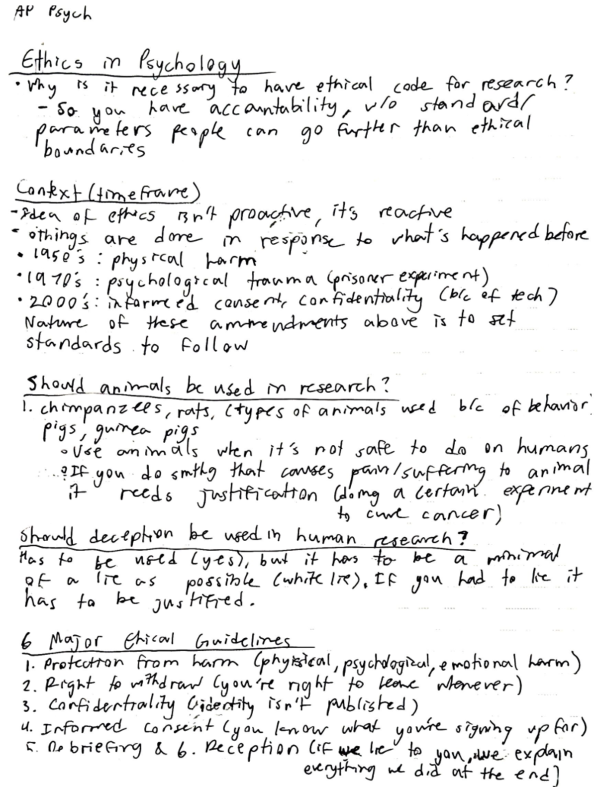 Ethics - AP Psych Ethics in Psychology Why is it recessary to have ...