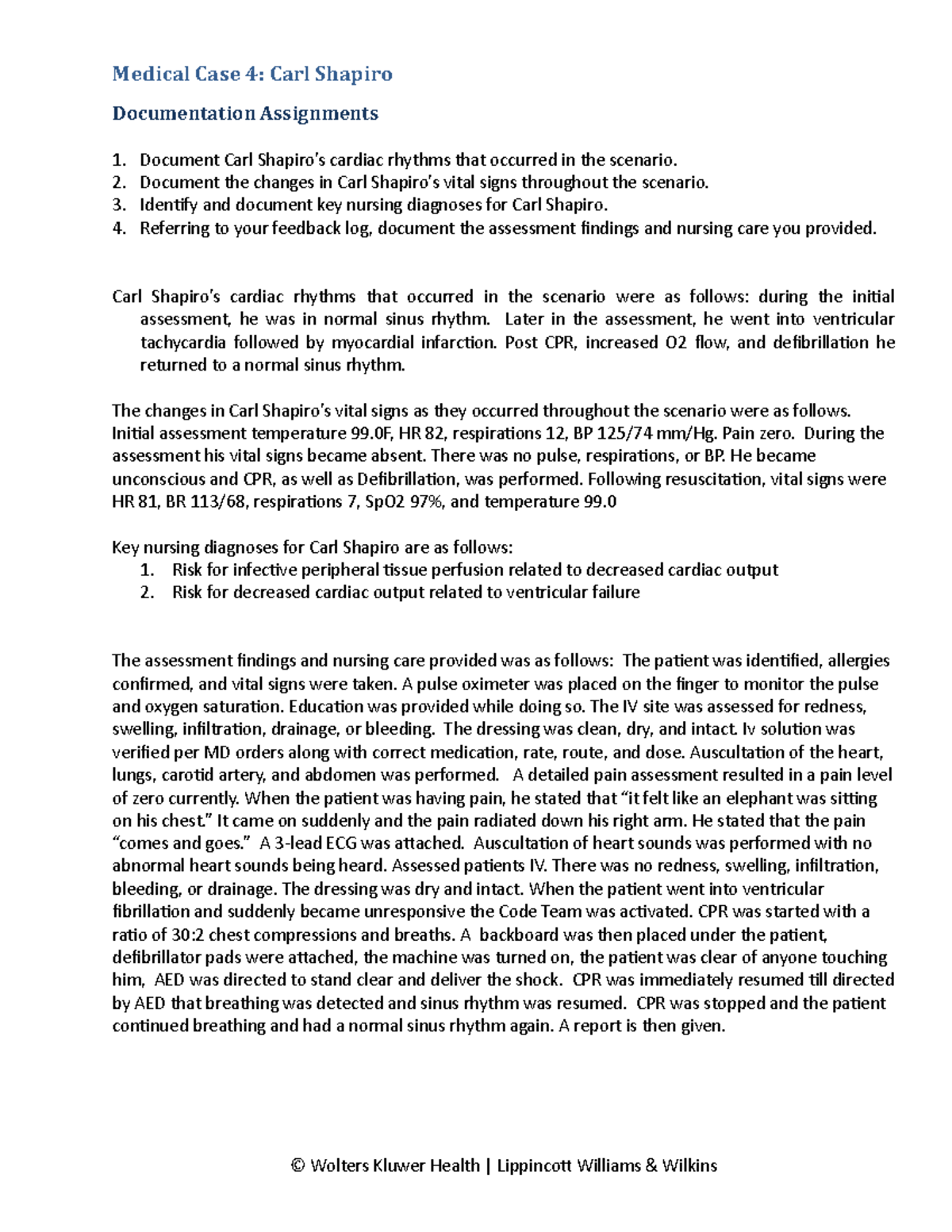 V Sim2.0 Medical Case 04 Carl Shapiro DA final - Medical Case 4: Carl ...