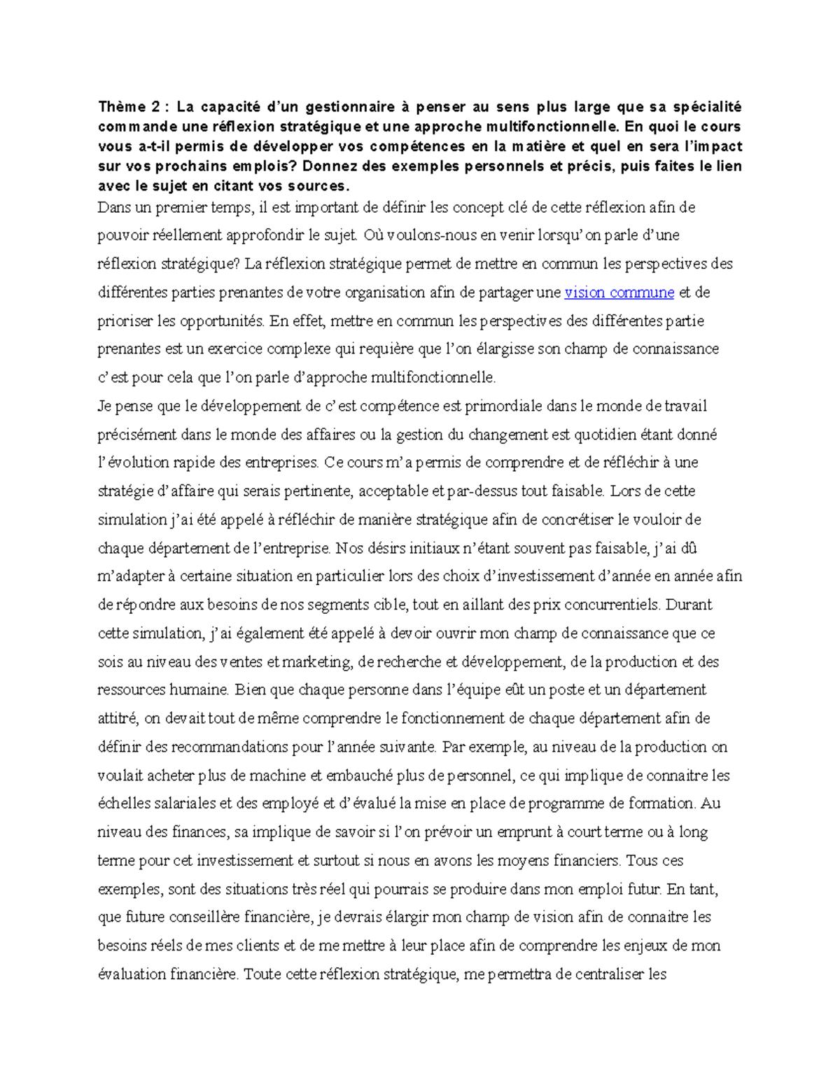 Réflexion Personnelle Sarah Nonga Kondombo - Thème 2 : La capacité d’un ...