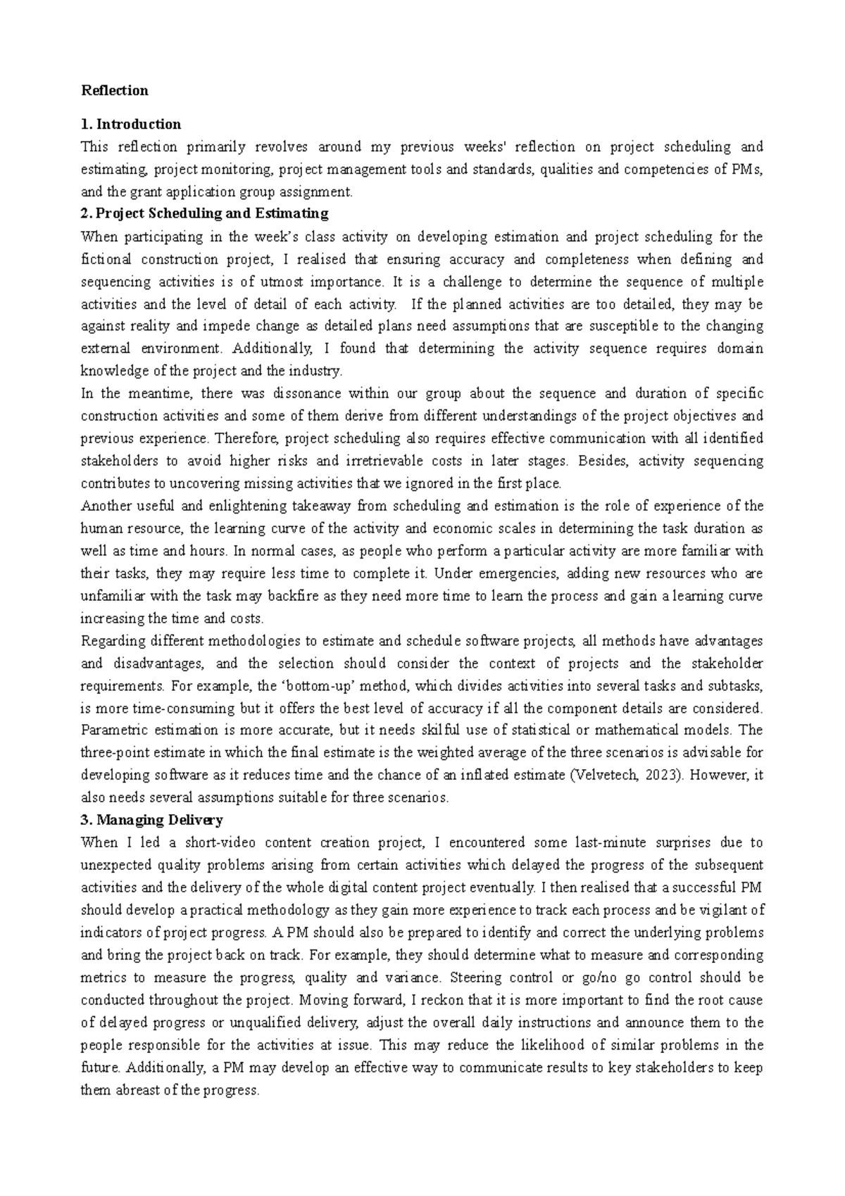 Reflection 2 - Reflection Introduction This reflection primarily ...