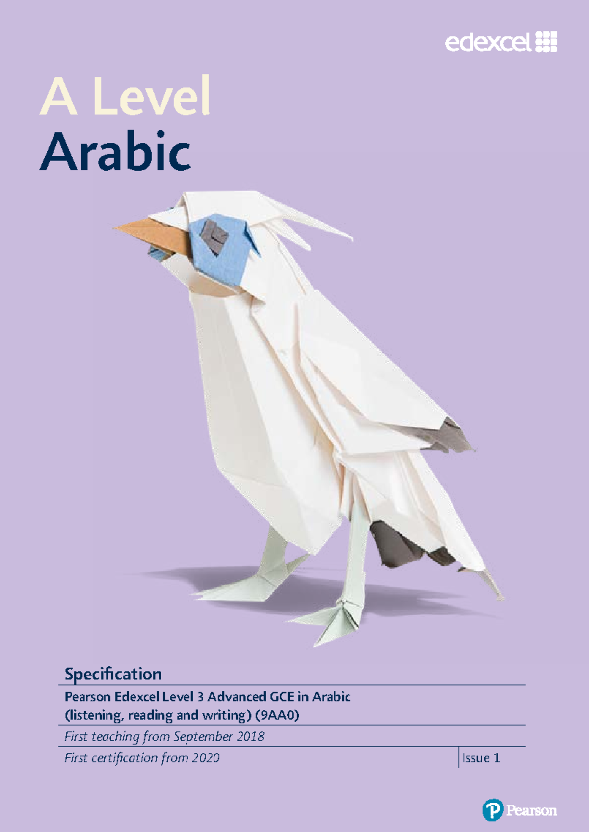 A level Arabic Specification 1 - Specification Pearson Edexcel Level 3 ...