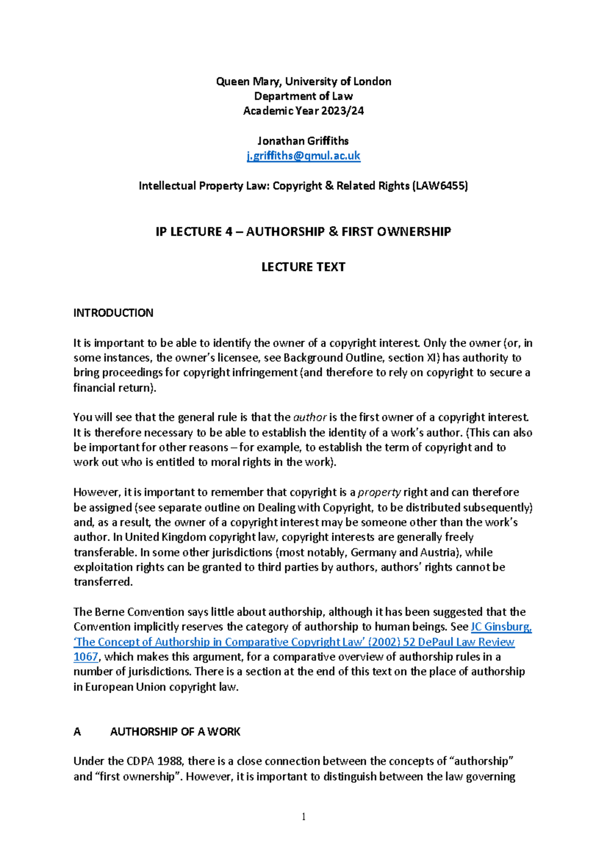 L4 Authorship Ownership - Queen Mary, University of London Department ...
