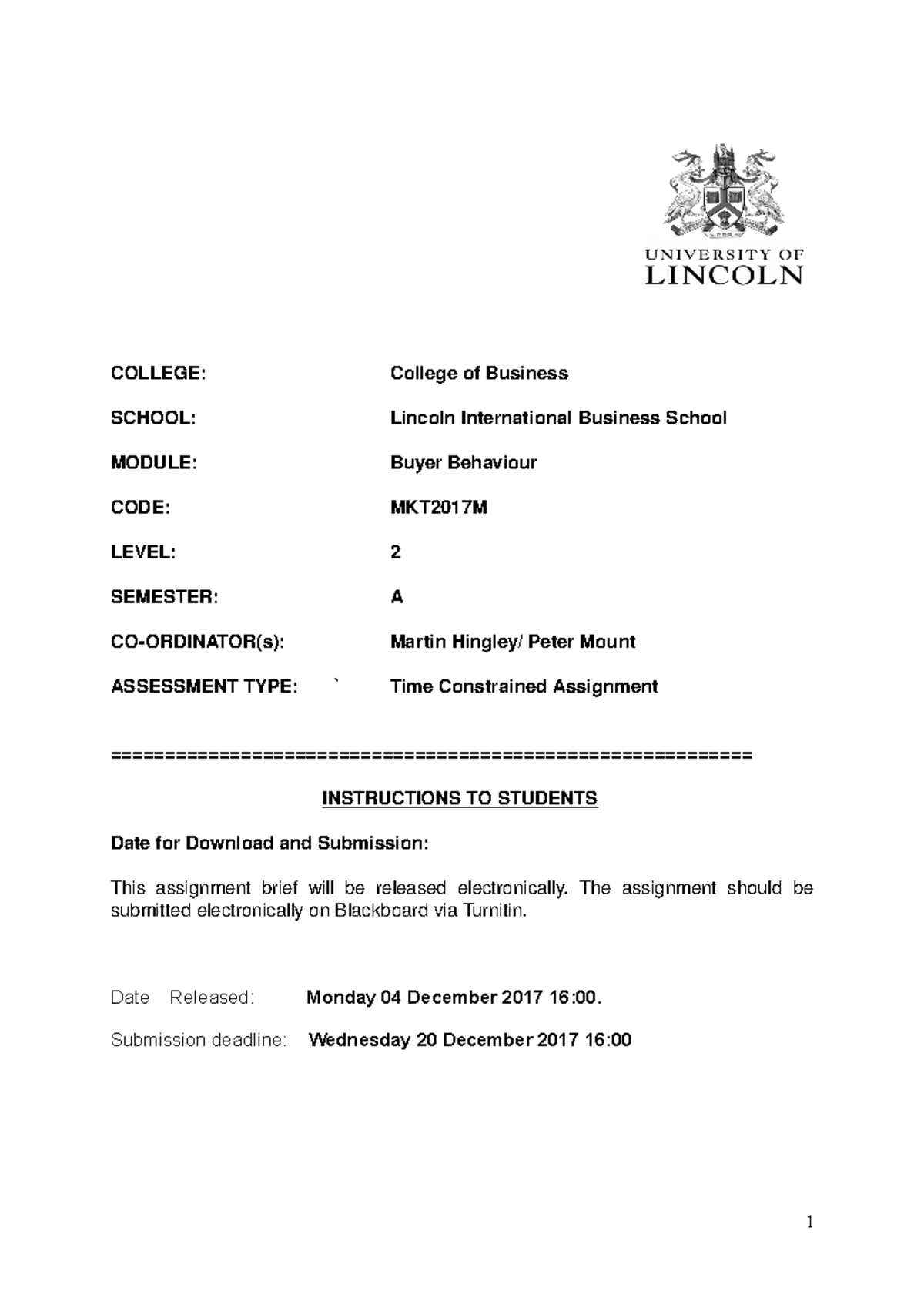 Exam 20 December 2017, questions - COLLEGE: College of Business SCHOOL ...