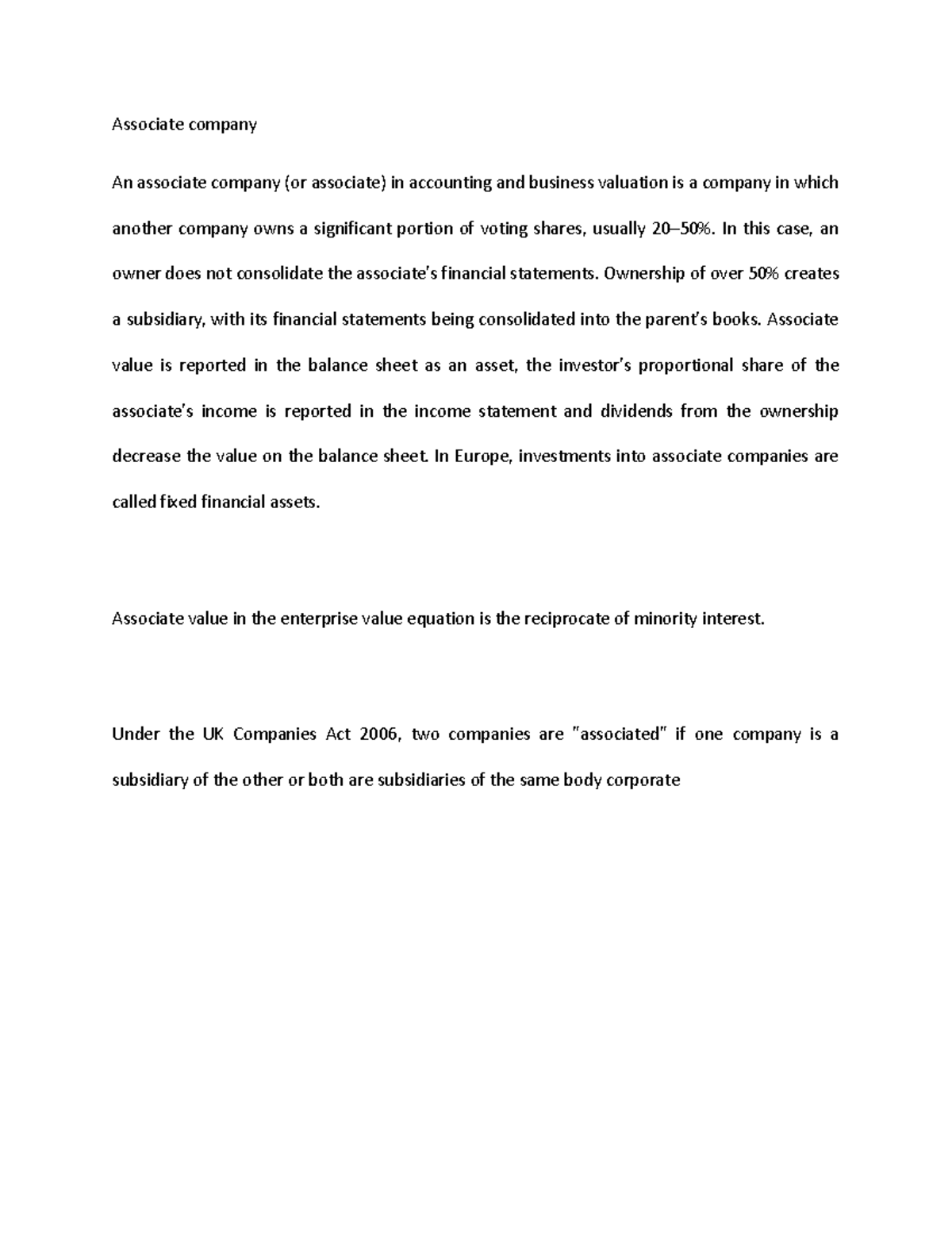 2 Associate company - Associate company An associate company (or ...