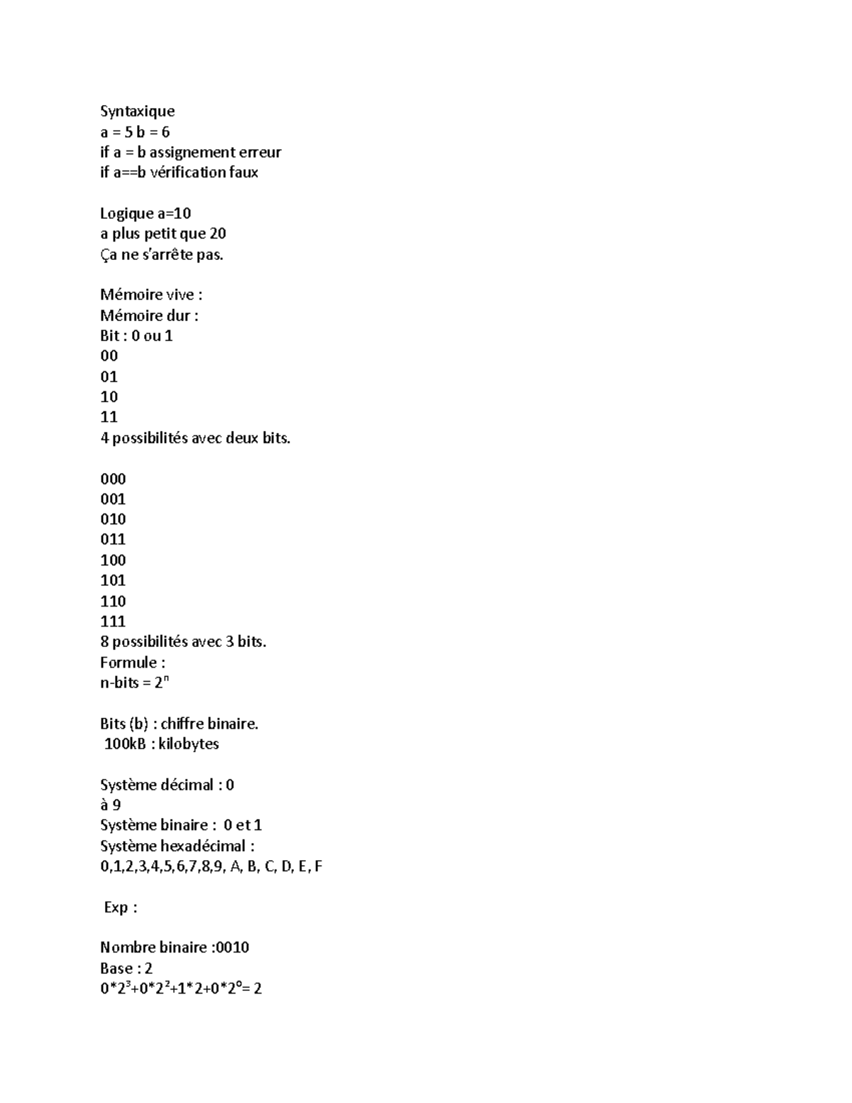Intro - Ghhhh - Syntaxique a = 5 b = 6 if a = b assignement erreur if a ...