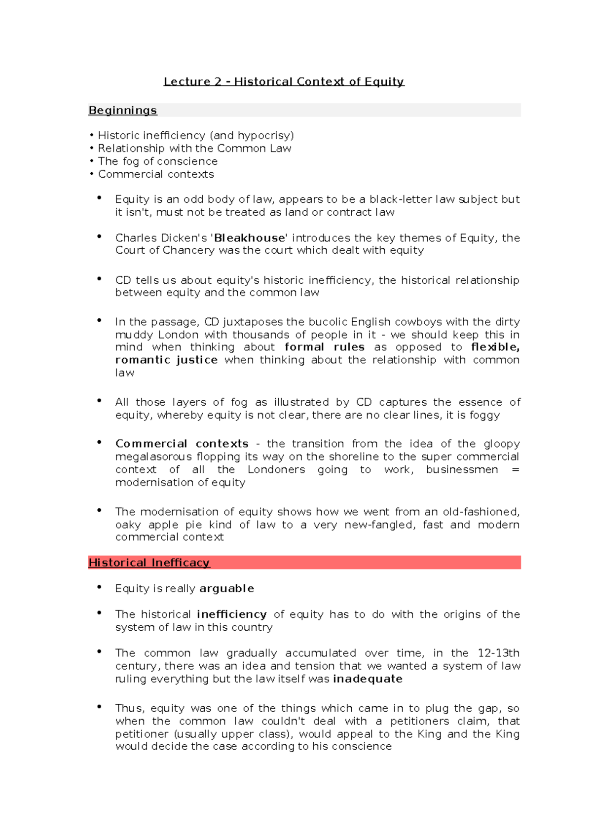 Lecture 2 - Historical Context of Equity - ..) in which there is a ...