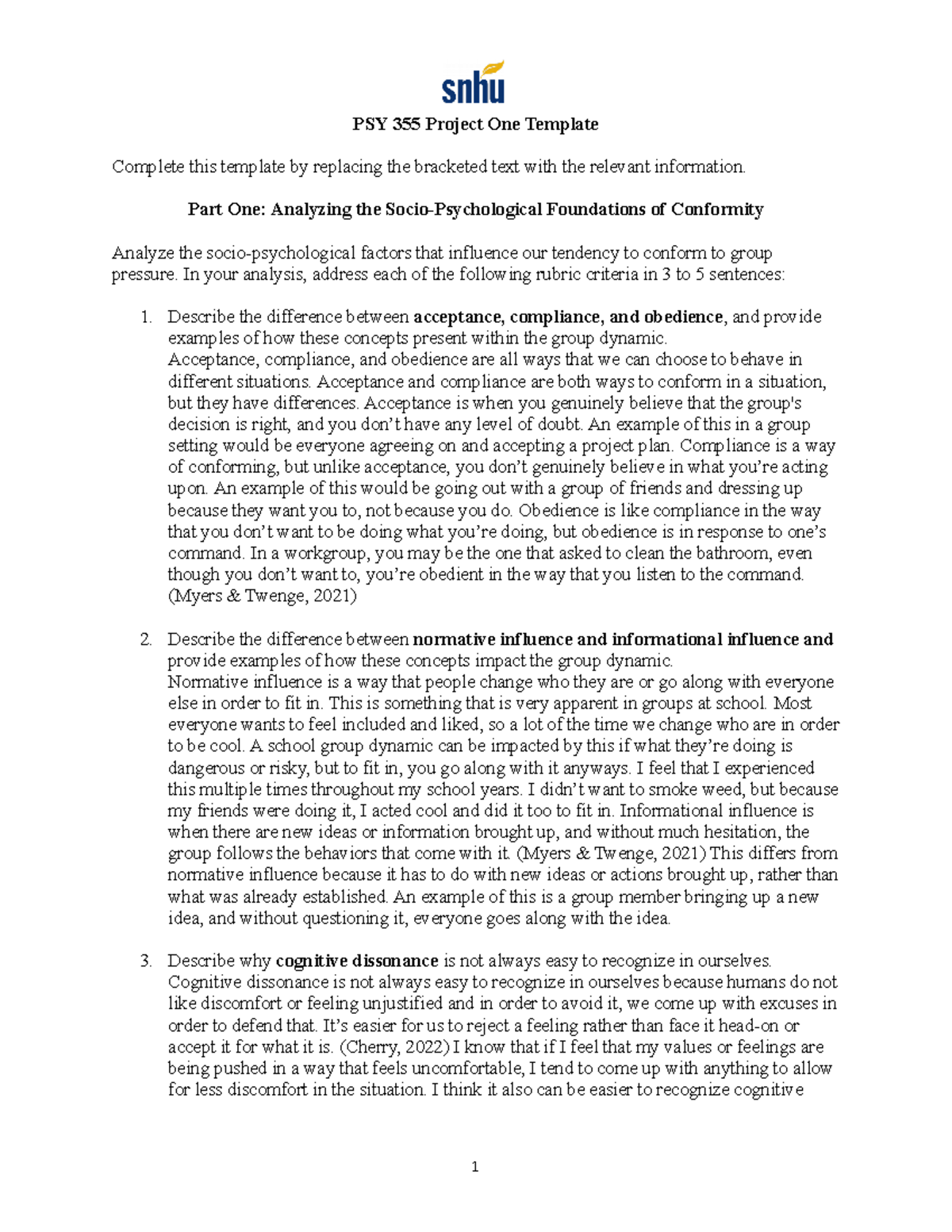 PSY 355 Project One Template - Morgan Severson - PSY 355 Project One ...