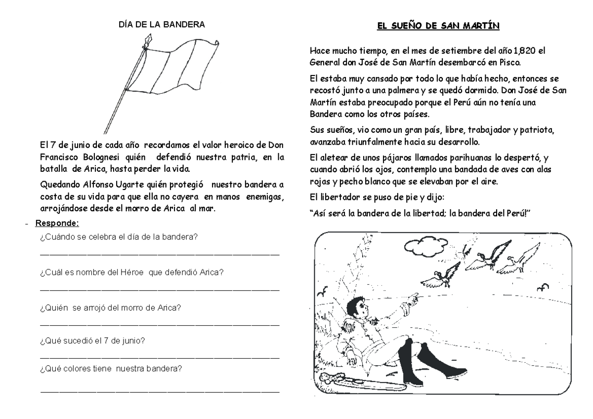 Dia de La Bandera Lectura - DÍA DE LA BANDERA El 7 de junio de cada año ...