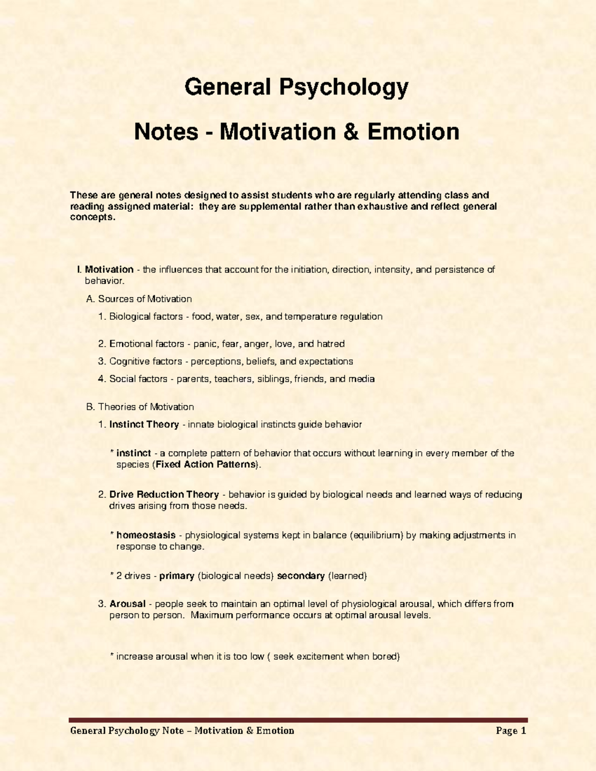 - Motivation & Emotion , Emotional Behavior , - General Psychology ...