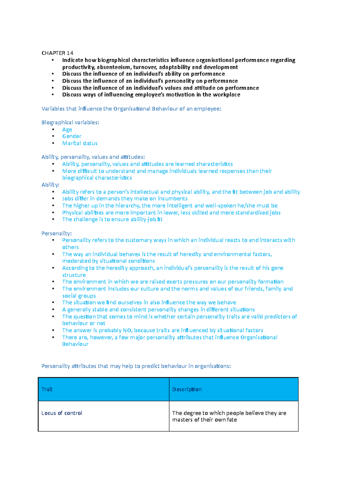 Chapter 14 - Summary Introduction to Human Resource Management ...