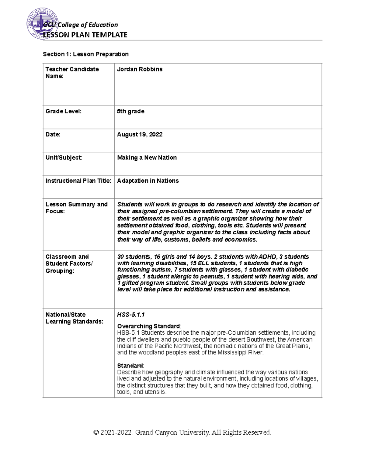 Civics:Government Lesson Plan - LESSON PLAN TEMPLATE Section 1: Lesson ...