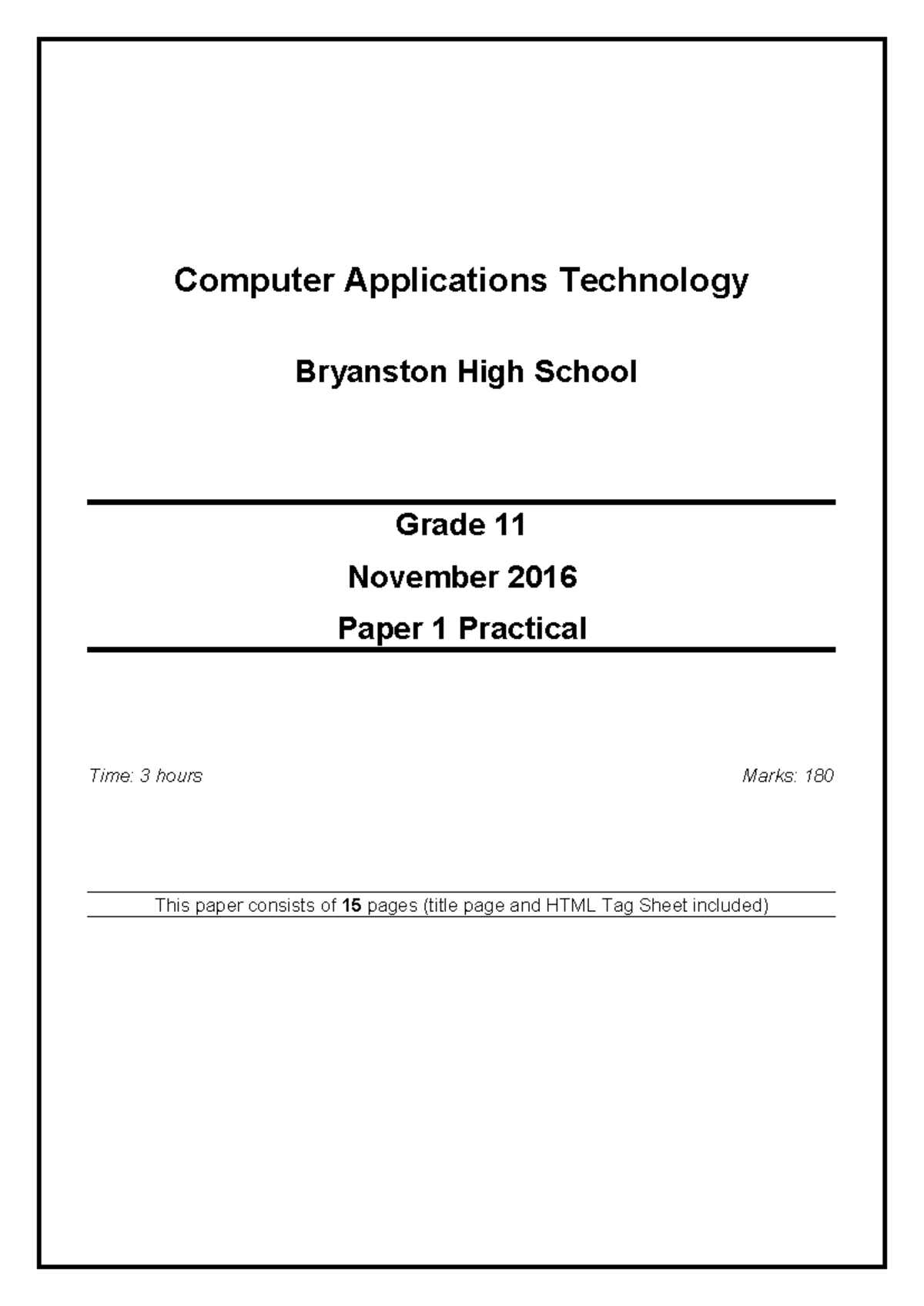 CAT Gr11 Prac Nov2016 Study Opp - Computer Applications Technology ...