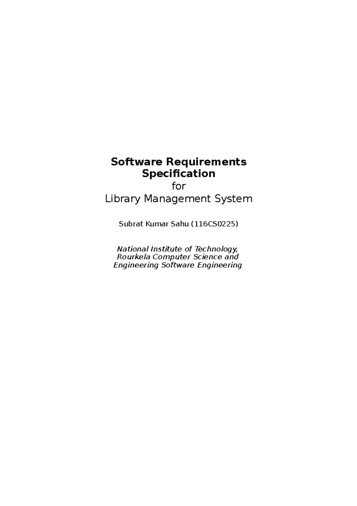 Library Management System SRS - Software Requirements Specification for ...