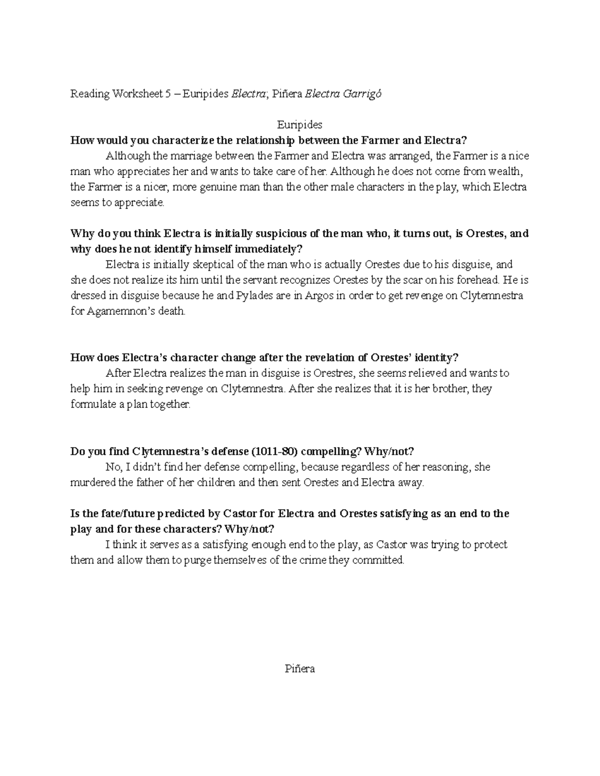 Reading Worksheet #5 Notes Television - Reading Worksheet 5 – Euripides ...