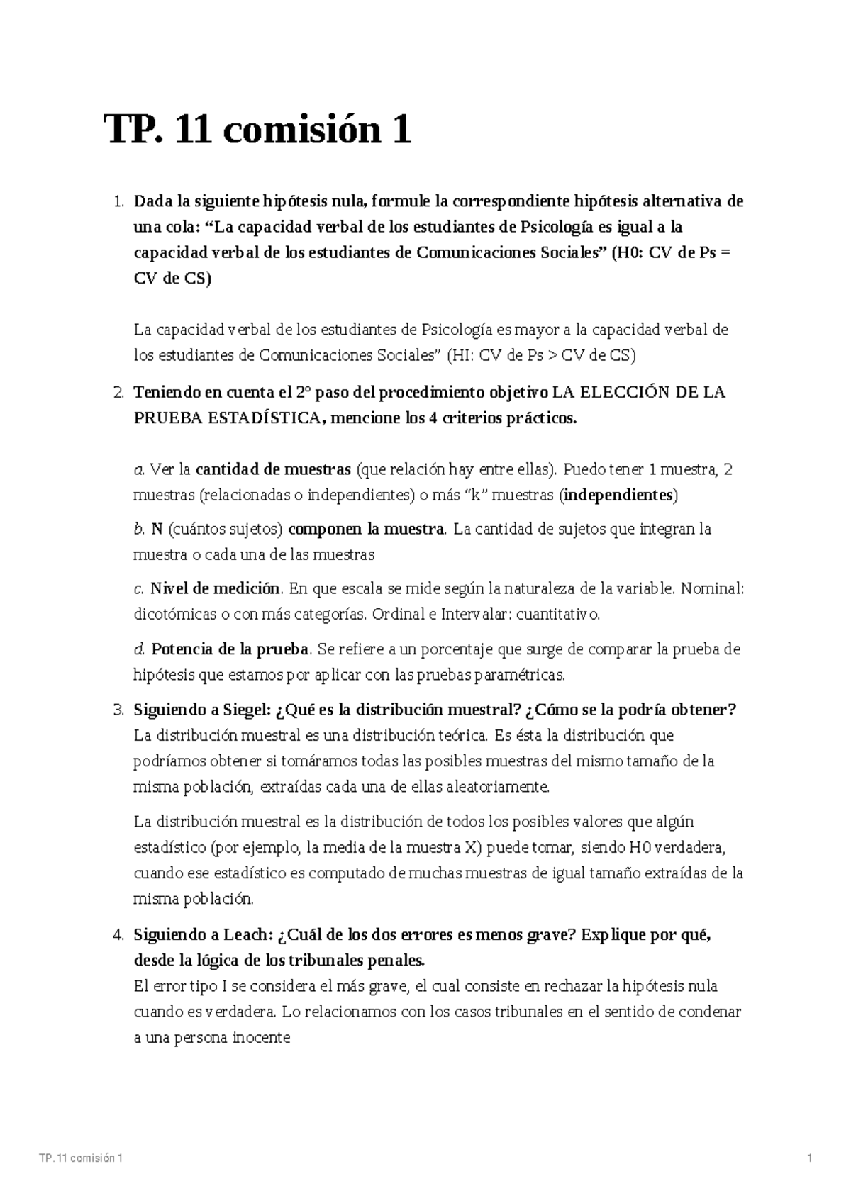 Tp 11. Comisión 1 - tp 11 2do semestre - TP. 11 comisión 1 1 TP. 11 comisión 1 Dada la siguiente ...