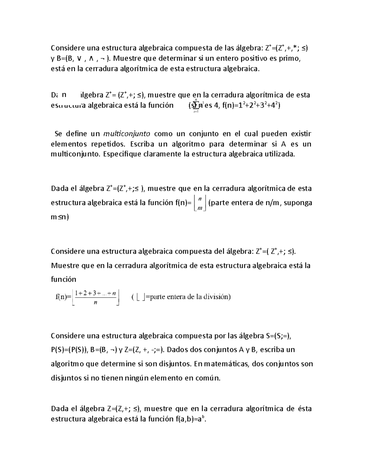 Prueba 1 - Ejercicios para estructura de datos y algoritmos - Considere ...