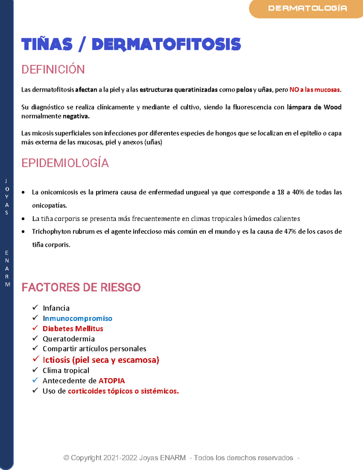 Tiñas Dermatofitosis - J O Y A S E N A R M TI ÑNAS / DERMATOFITOSIS ...