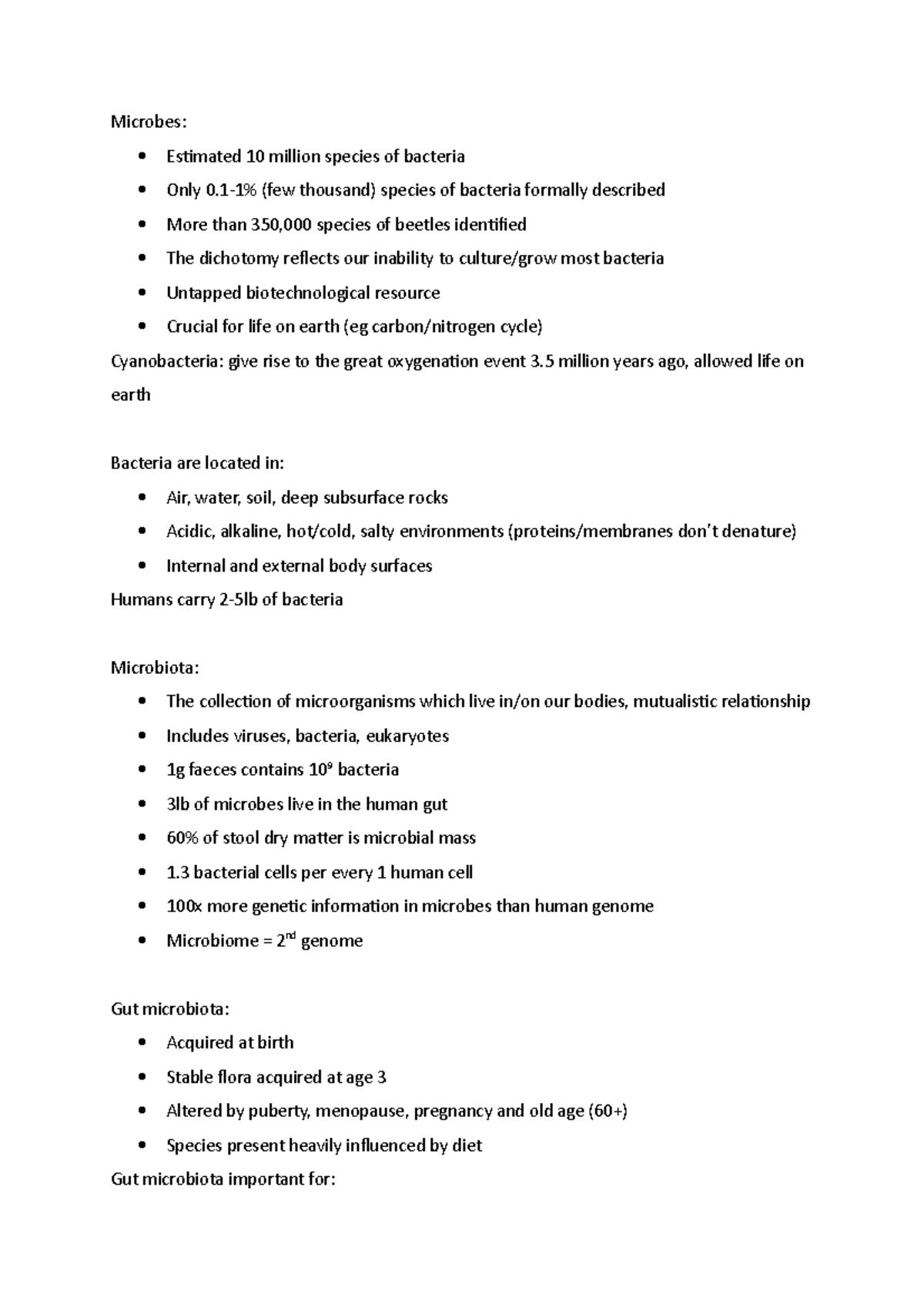 Week 1 Lecture 1 - Microbes: Estimated 10 million species of bacteria ...