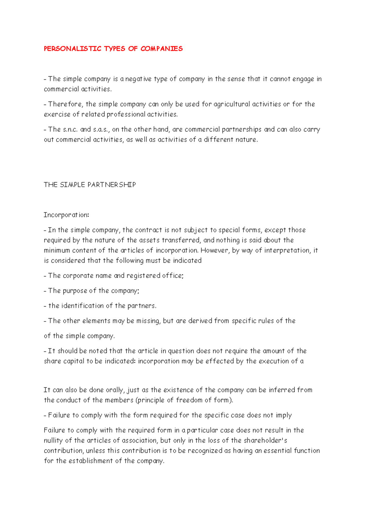 Personalistic Types OF Companies 17 - PERSONALISTIC TYPES OF COMPANIES ...