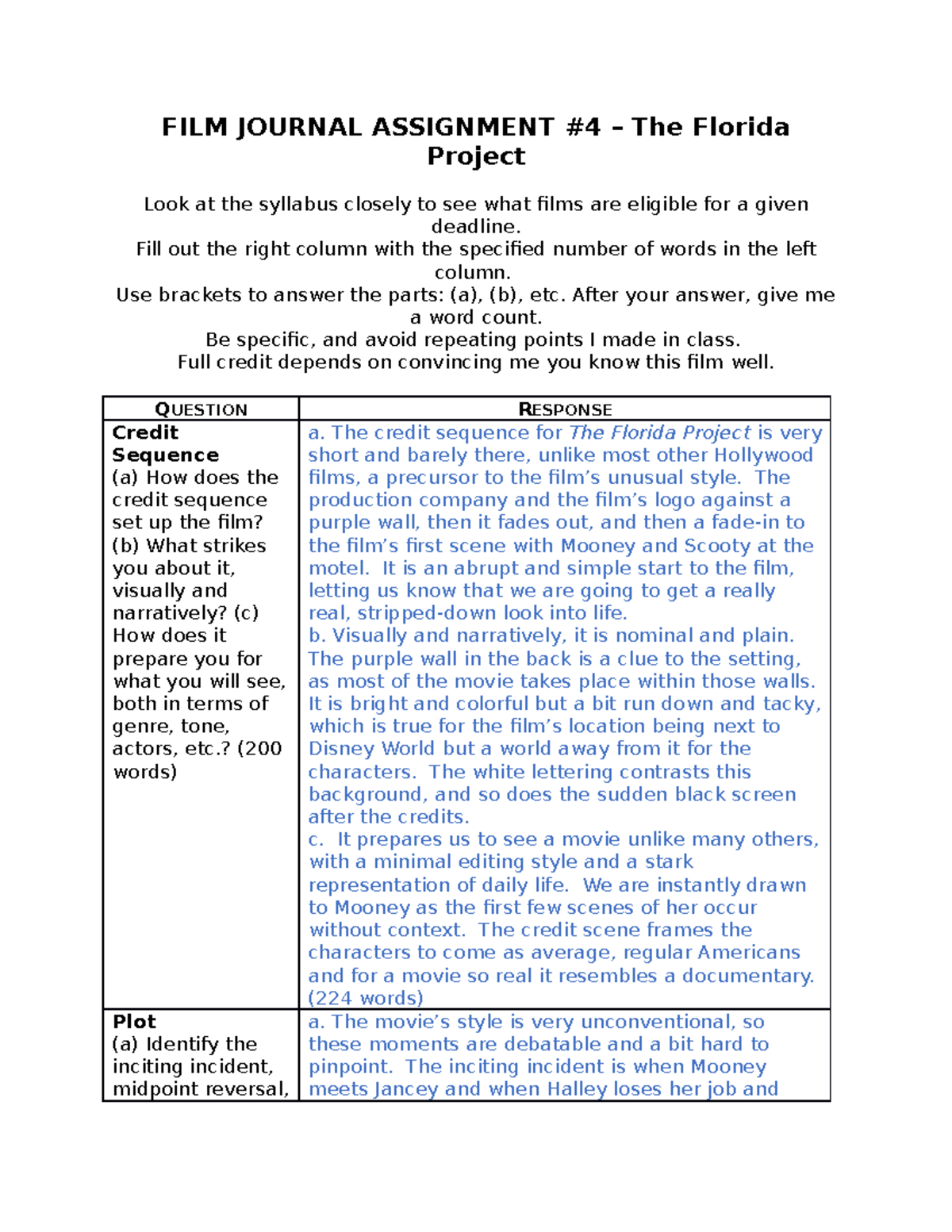 Film Journal Assignment Worksheet #4 - FILM JOURNAL ASSIGNMENT #4 – The ...