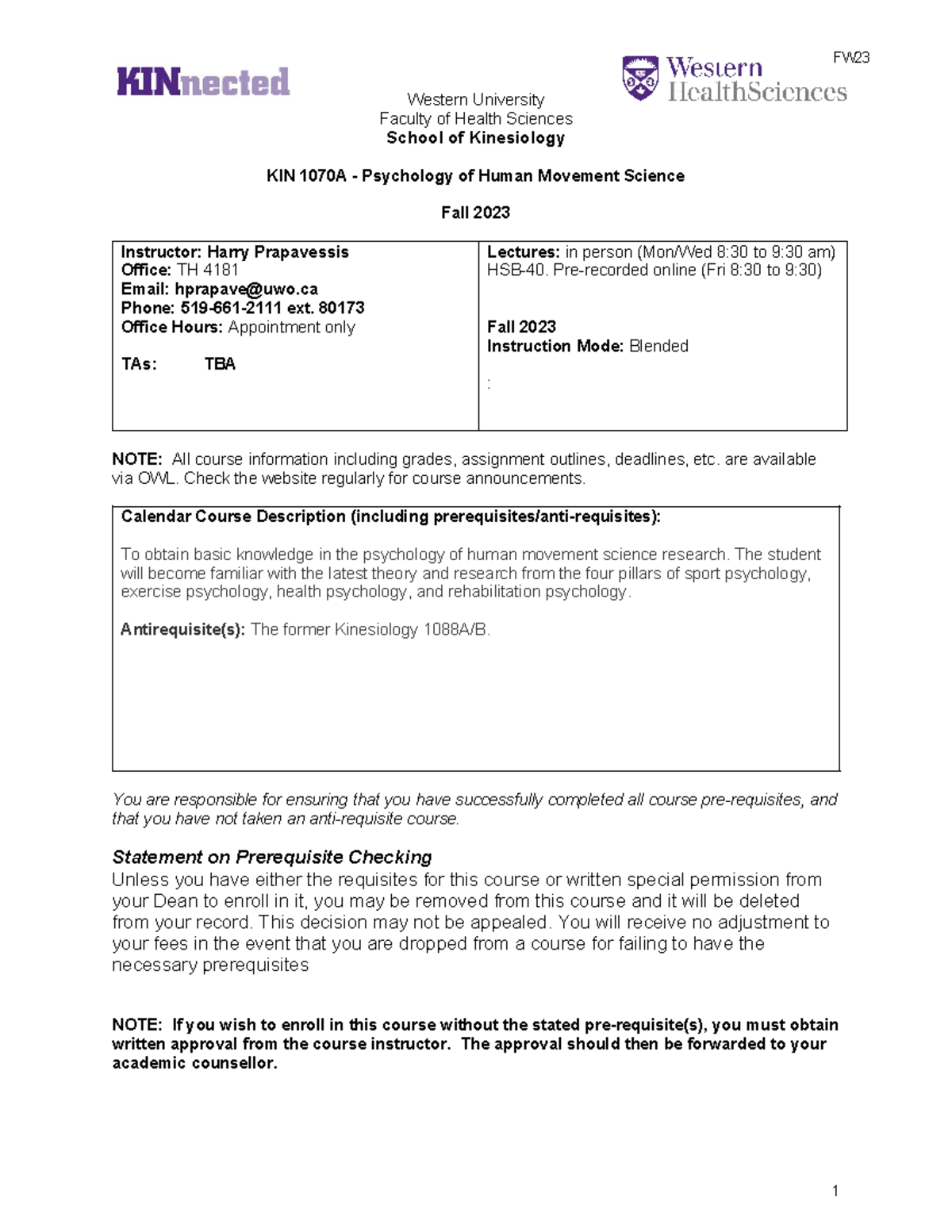 Course Outline 2023-1070A-Fall-v2 - Western University Faculty of ...