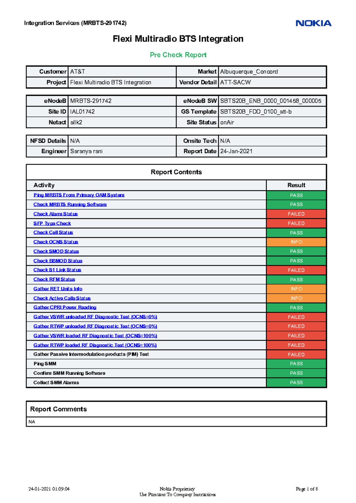 PRE IAL01742 Flexi Multiradio BTS Integration 01242021 - Flexi ...