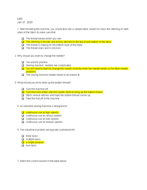 Assignment 5 sewing - Assignment 5 What is another term for lengthwise ...
