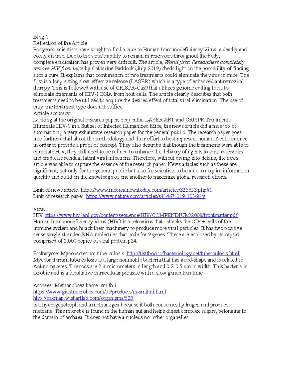 Blog 1 microbiology - Blog 1 for professor Saw - Blog 1 Reflection of ...